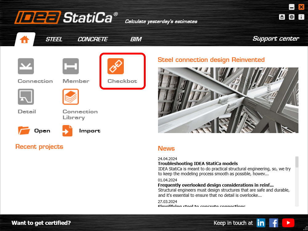 Checkbot Free – the structural design hub for FEA and CAD data | IDEA StatiCa